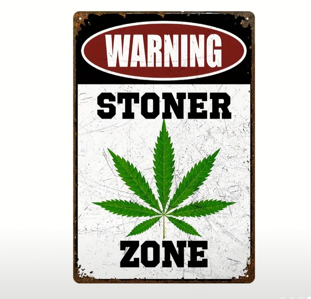 Vintage Metal Stoner Zone Warning Signs – Get Hempified Store